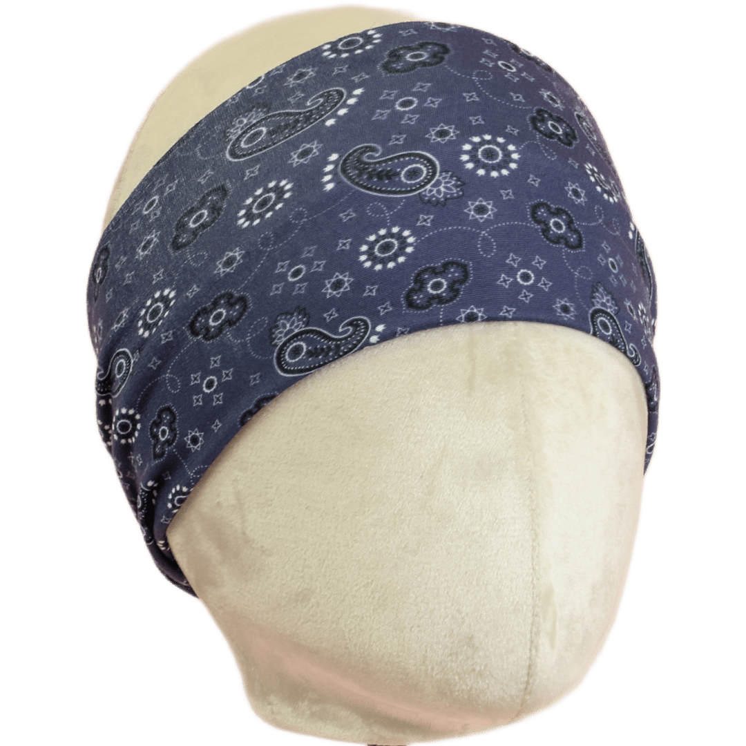 Breaker Bandana Paisley Stretch Headband | Dark Navy Paisley Headband ...