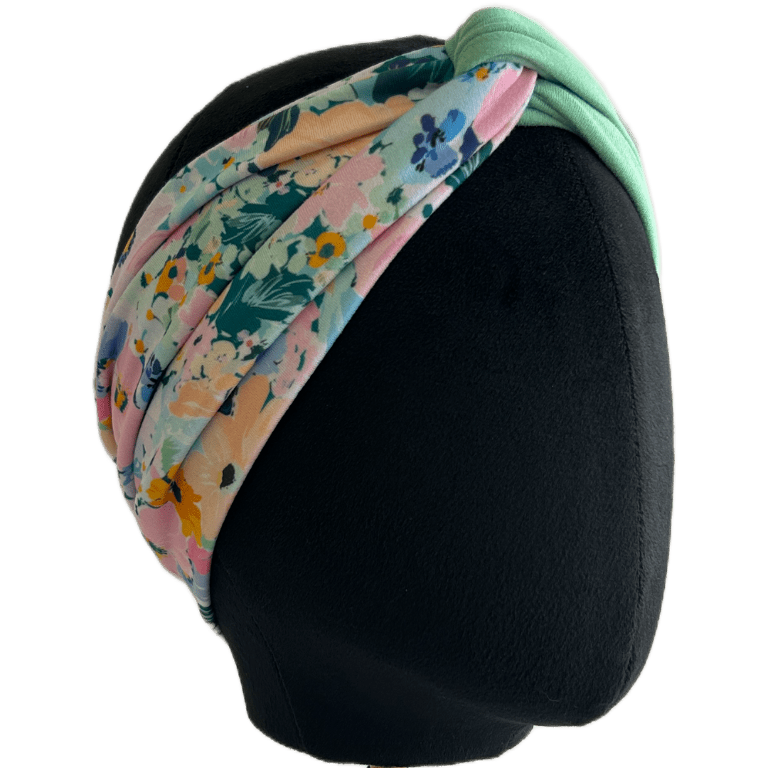 Softly Sprung Twist Headband | Mint Pastel Floral Twist | The Sassy Olive